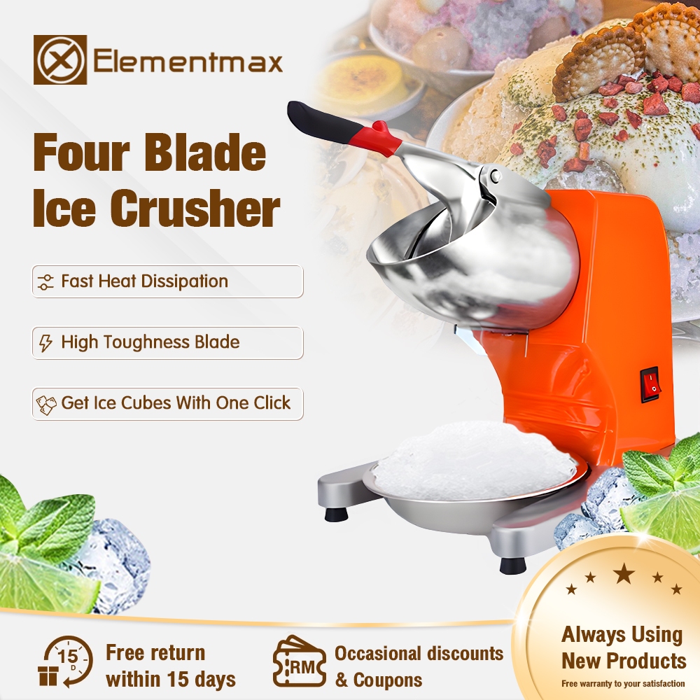 ELECTRIC ICE SHAVER 2/4 blade ice crusher machine ABS Household ...