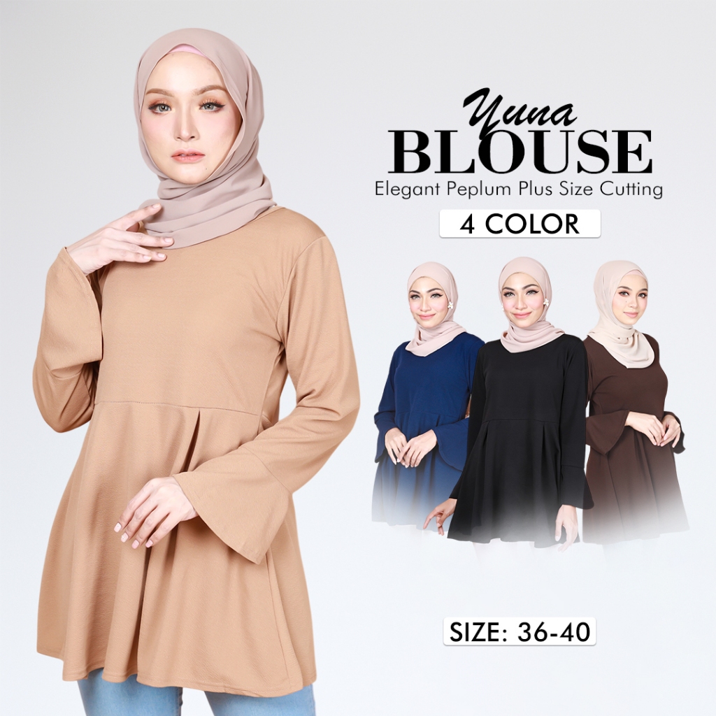 KM Muslimah Yuna Plus Size Cutting Ready Stock Elegant Peplum Women ...