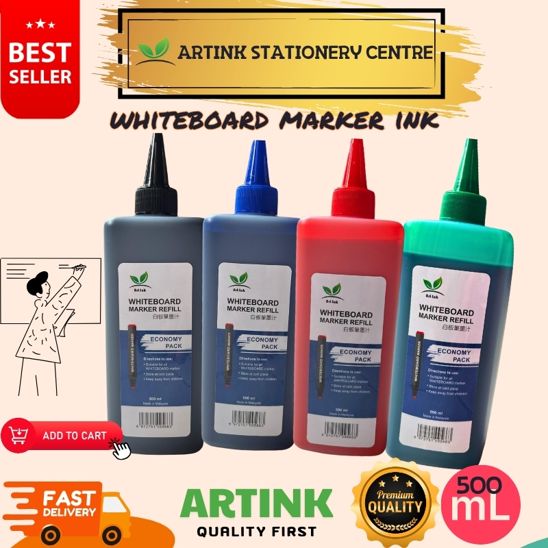 Artink White Board Marker Pen White Board Ink Refill 500ML Stationery ...