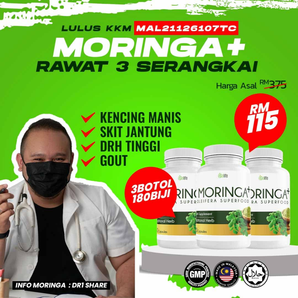 [GO LIFE] MORINGA + PEGAGA CAPSULE EXTRACT| 100% Original HQ POS SETIAP ...