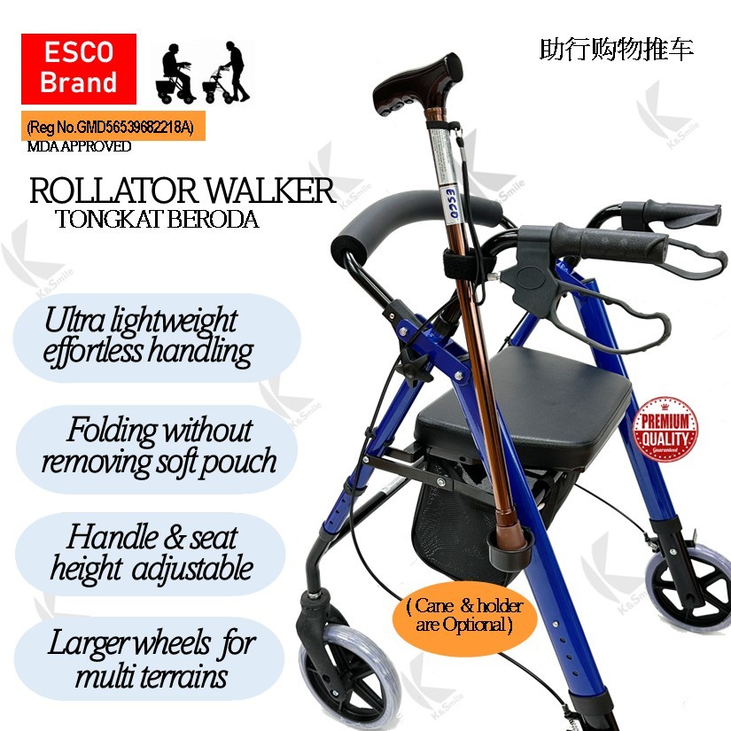 Esco Rollator Walker with seat /Tongkat beroda/助行器 | Shopee Malaysia