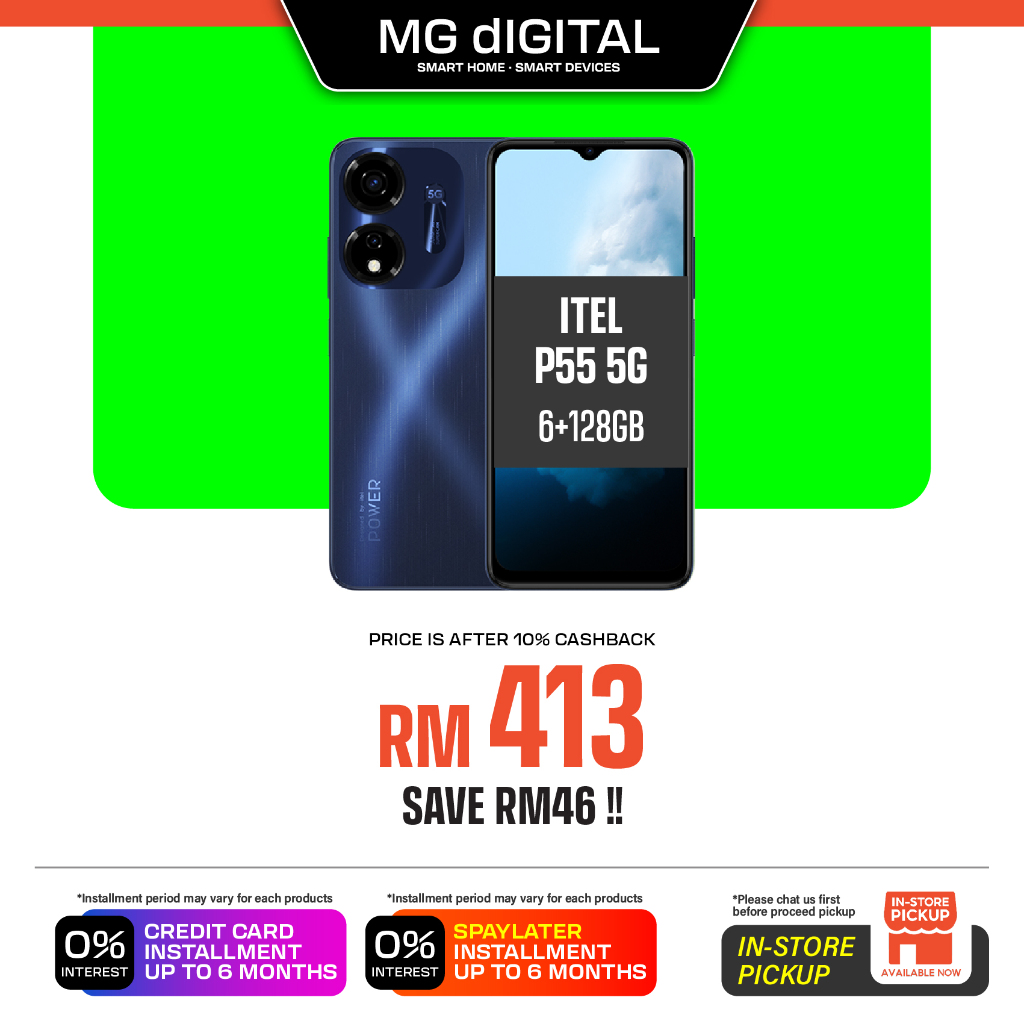 itel P55 5G (8+256GB / 6+128GB) - READY STOCK, 5G Smartphone | 1 Year itel MY Warranty | Shopee ...