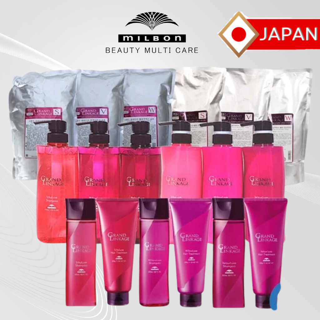 [MILBON] Grand Linkage Shampoo, Treatment Silky Luxe, Willow Luxe ...