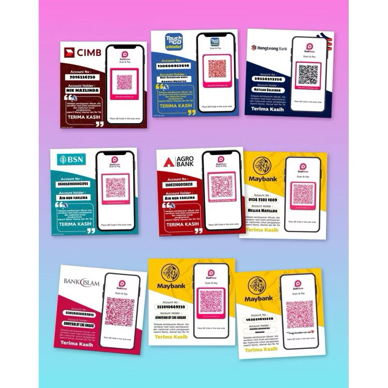 Bank QR Template - Template Sahaja | Shopee Malaysia