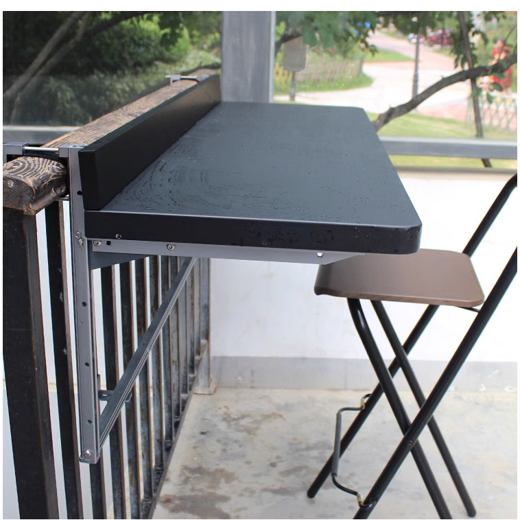 Balcony Hanging Table Railing Metal Aluminum Alloy Hanging Folding ...