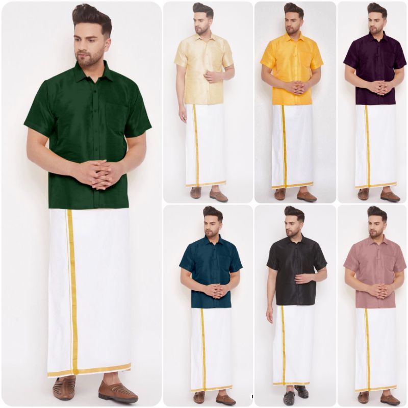 Men's Half Sleeve Silk Shirt With Vesti/ Vesti Shirt For Mens/Shirt ...