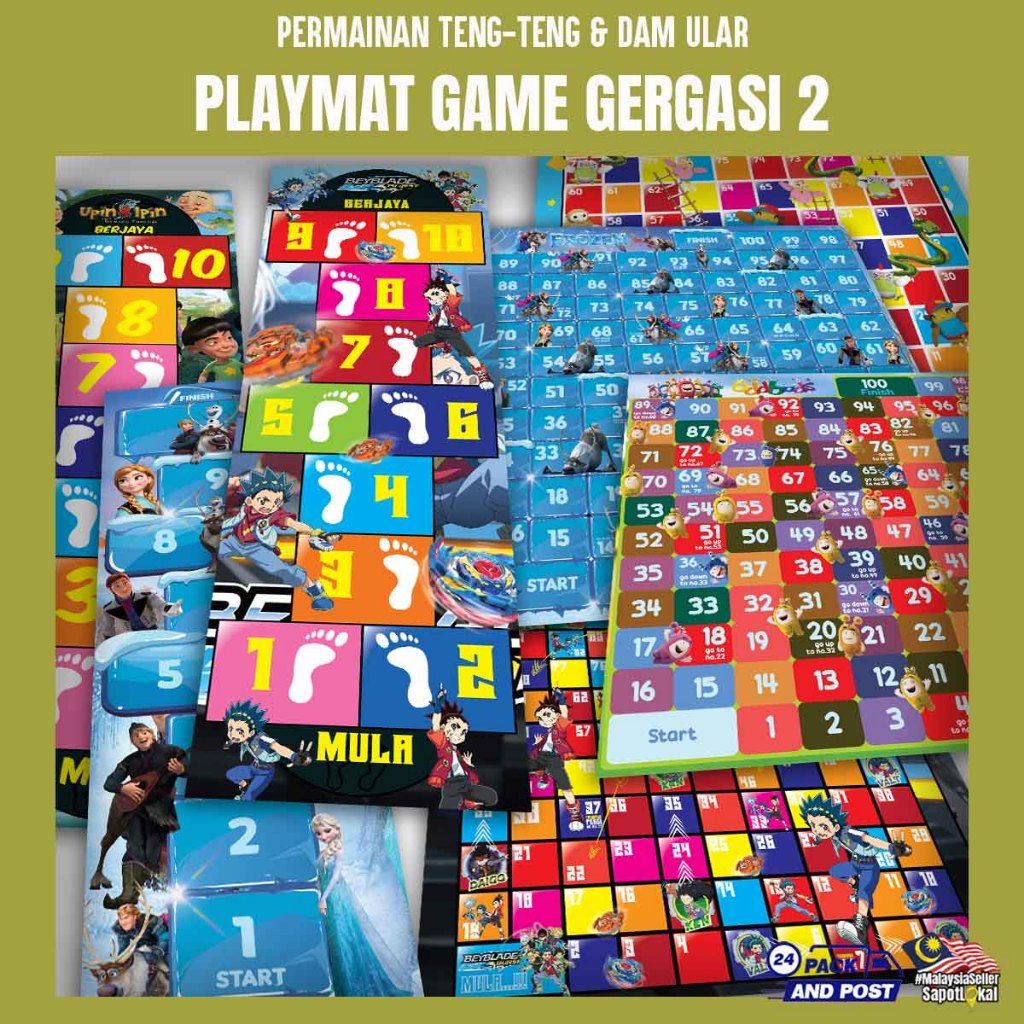 Mainan TENG-TENG & DAM ULAR Comel / Free Dadu / saiz (2x6 FT) Teng2 ...