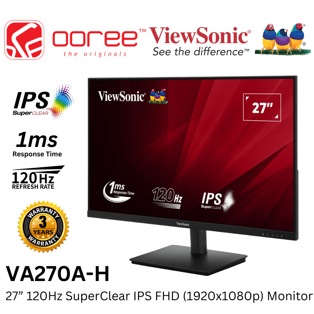 VIEWSONIC 27" VA270A-H FULLHD (1920x1080P@120HZ) SUPLER CLEAR LCD IPS ...