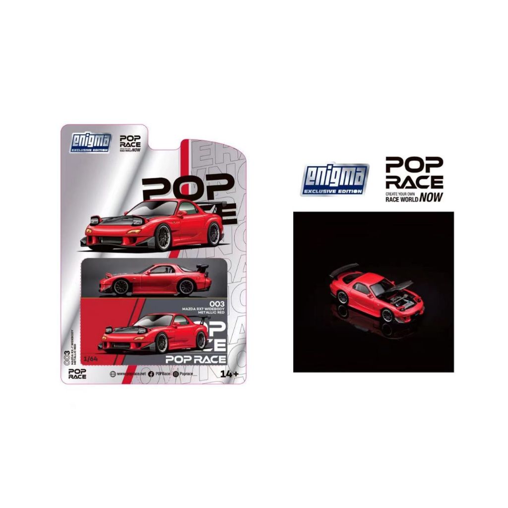 Pop Race x Enigma 03 Mazda RX7 FD3S Widebody Metallic Red PRE003 ...
