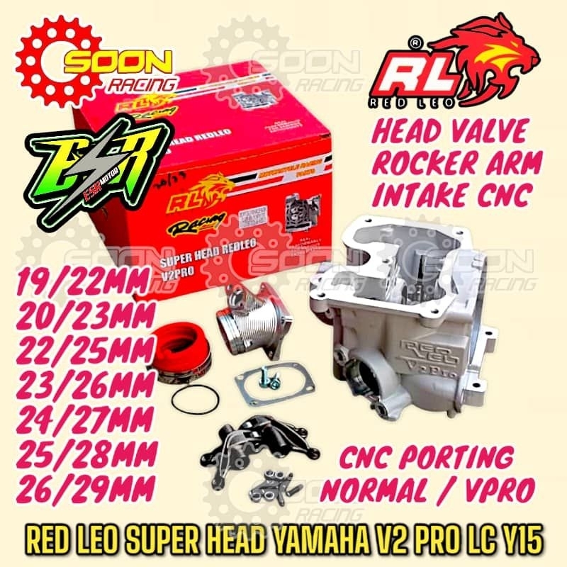 RED LEO LC Y15 SUPER HEAD CNC V2 PRO ESR 19/22 20/23 22/25 23/26 24/27 ...