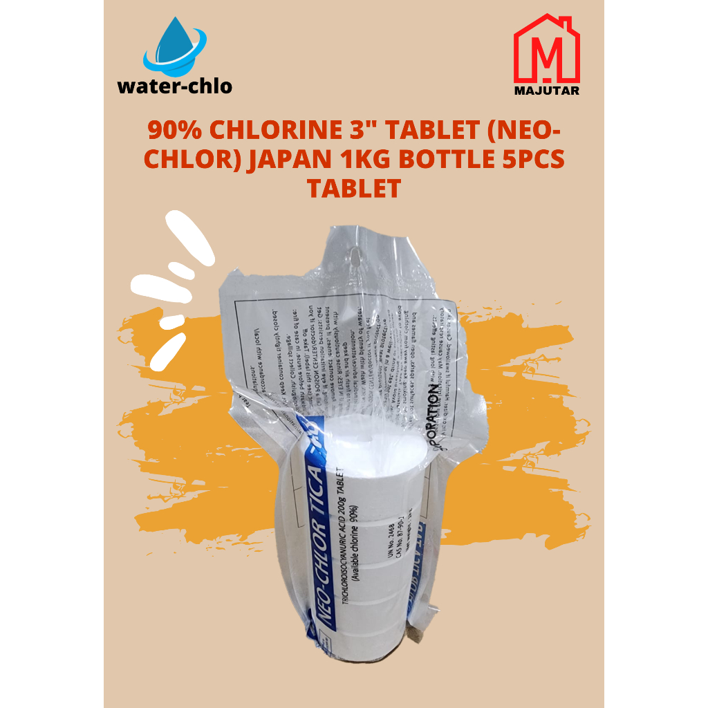 Chlorine Tablet 3" (Neo-Chlor) 90% Trichloroisocyanuric Asid TCCA 1Kg ...