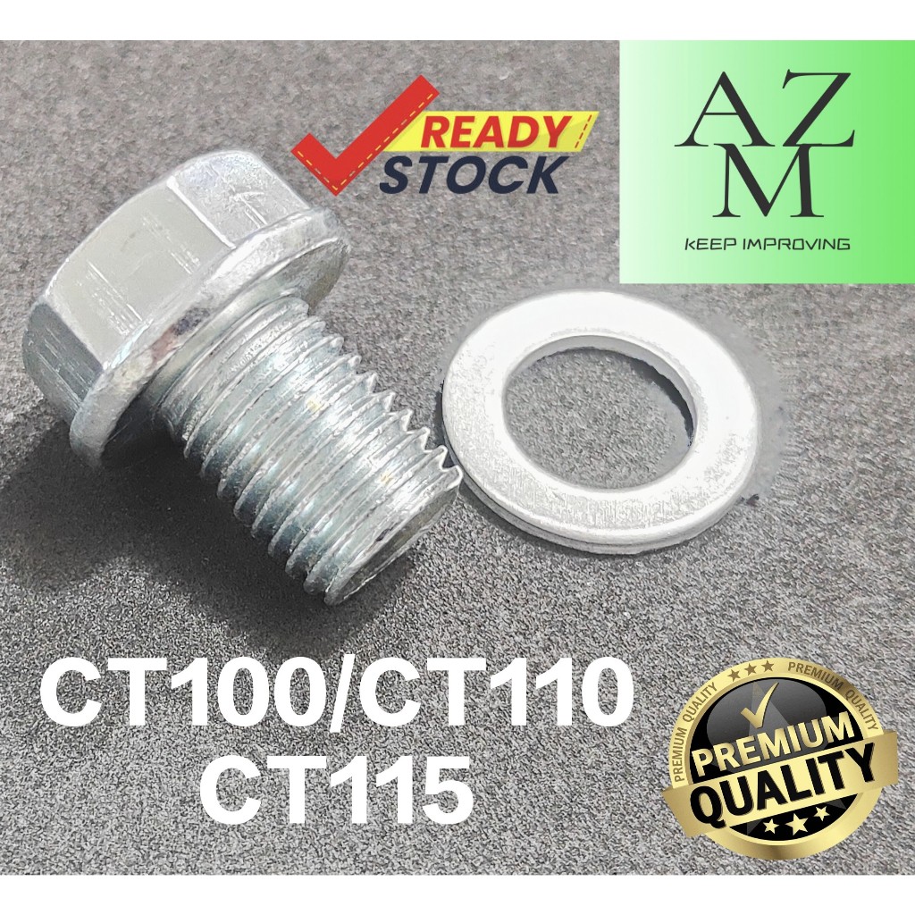 MODENAS CT100 / CT110 / CT115 OIL DRAIN NUT / PLUG / BOLT ( STD ...