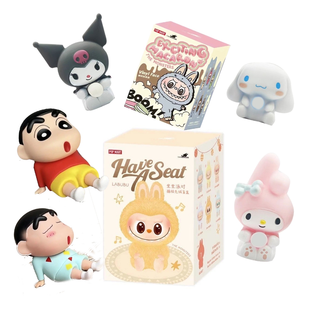 OEM factory LABUBU heart-beating macaron ethylene face series blind box ...