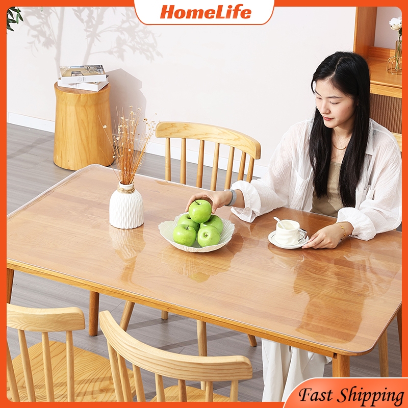 Lapik Meja Tebal PVC / 2mm Thick PVC Table Mat / Alas Meja Clear ...