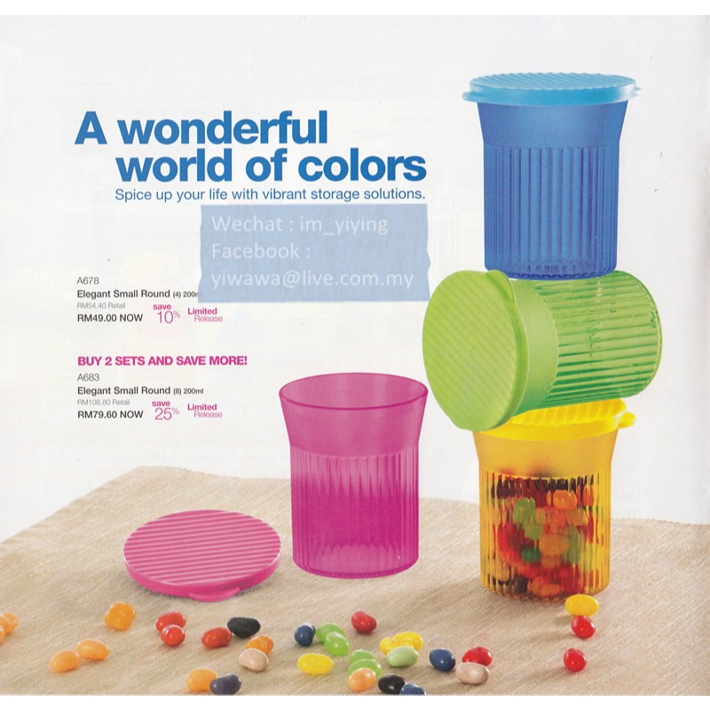 Tupperware Elegant Small Round 200mL (1pc) | Shopee Malaysia