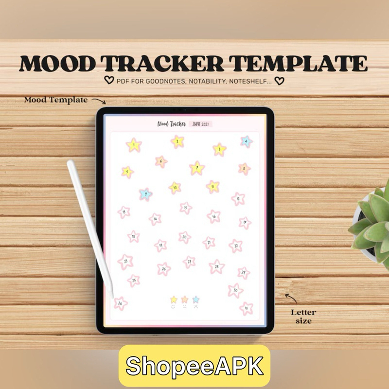 Mood Tracker Goodnotes Template | Undated Digital Planner | iPad ...