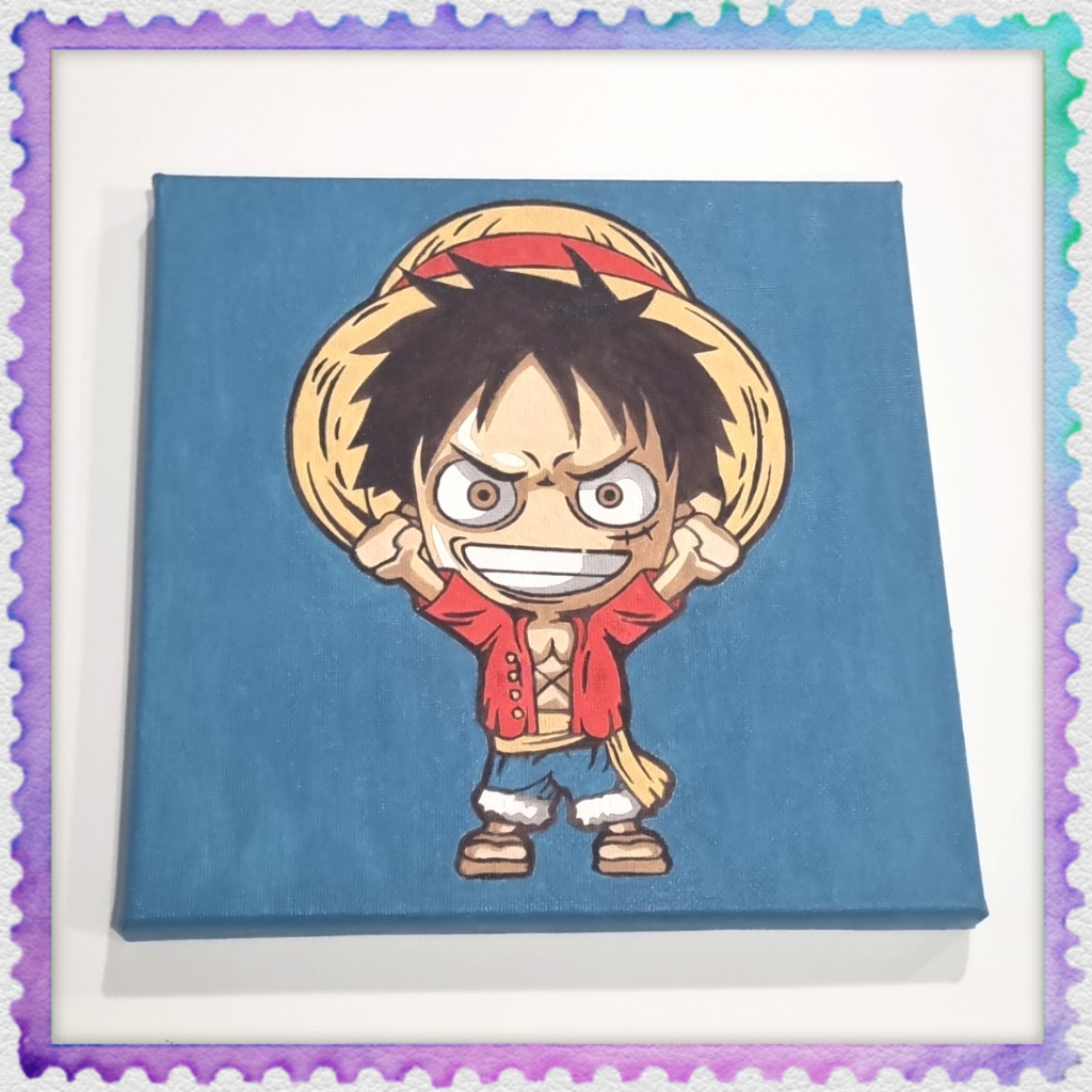 One Piece Luffy manga Animation Hand painted Canvas 20x20cm Oil ...