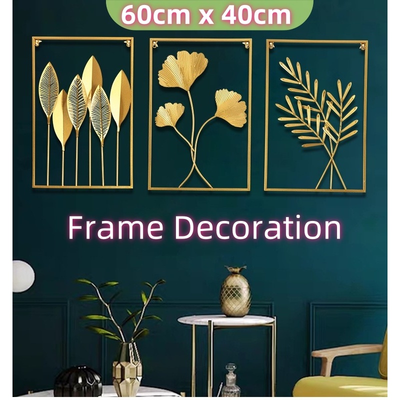 Metal Gold Copper Frame Decoration Wall Art Nordic Hanging Iron Art ...
