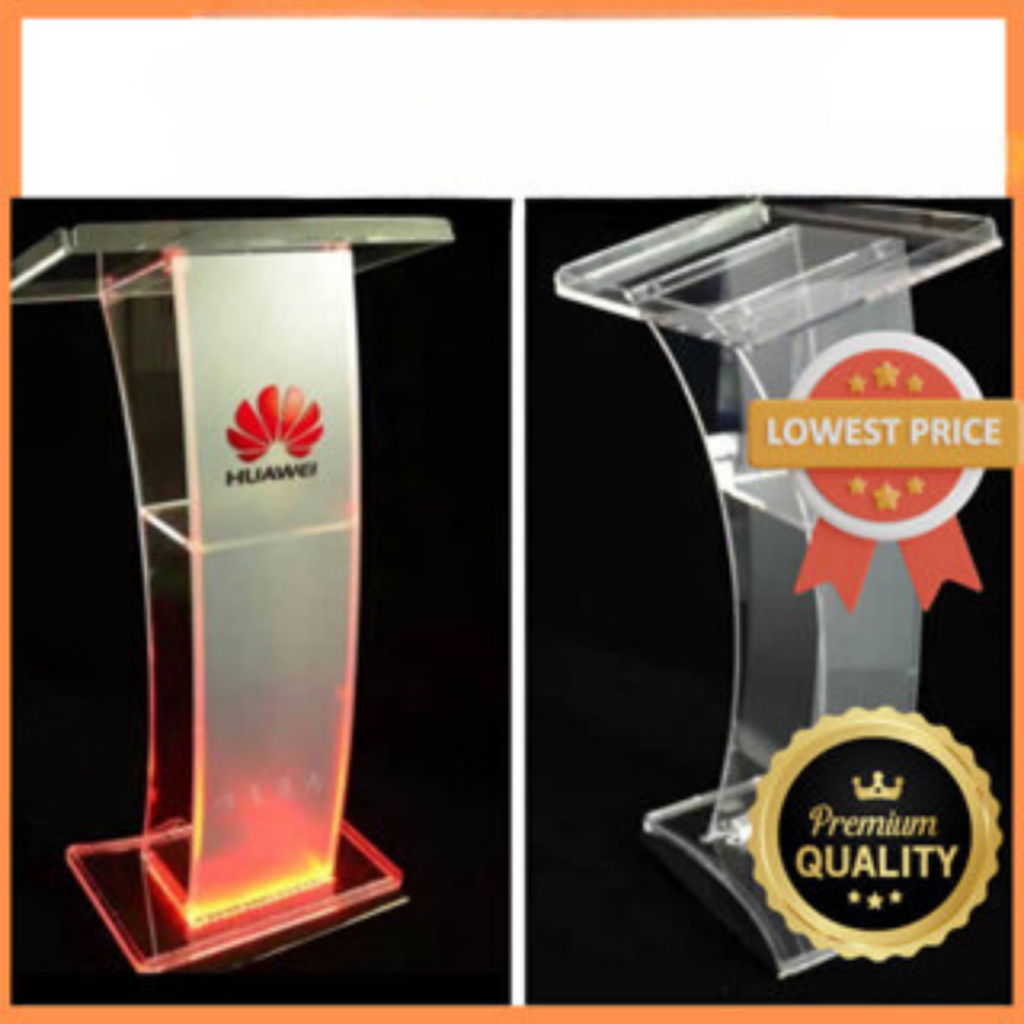 VCON Rostrum Stand podium acrylic Rostrum with LED light | Shopee Malaysia