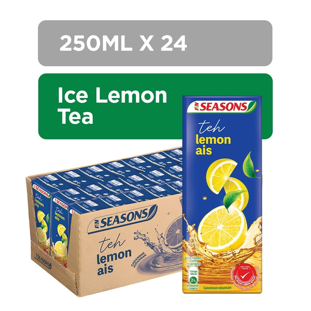 F&N SEASONS ICE LEMON TEA 250ML X 24 (TETRA PACK 1 CARTON) | Shopee ...