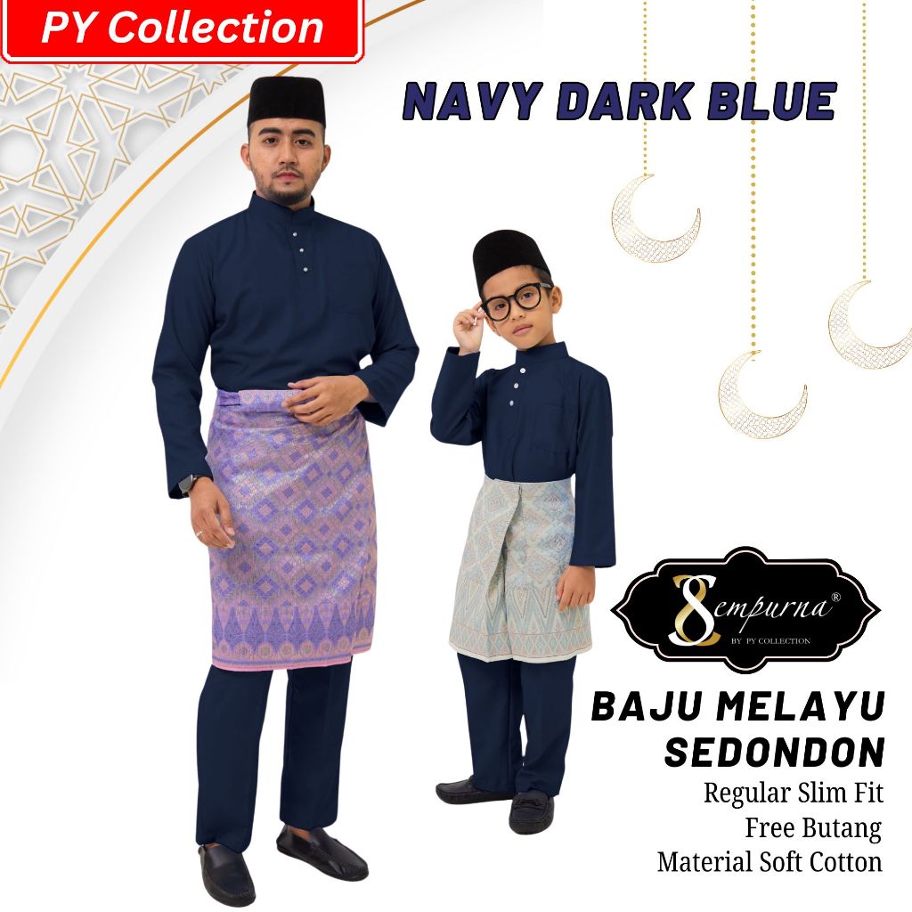 BAJU MELAYU SEMPURNA RAYA 2025 / Baju Melayu Slim Fit Budak & Dewasa ...