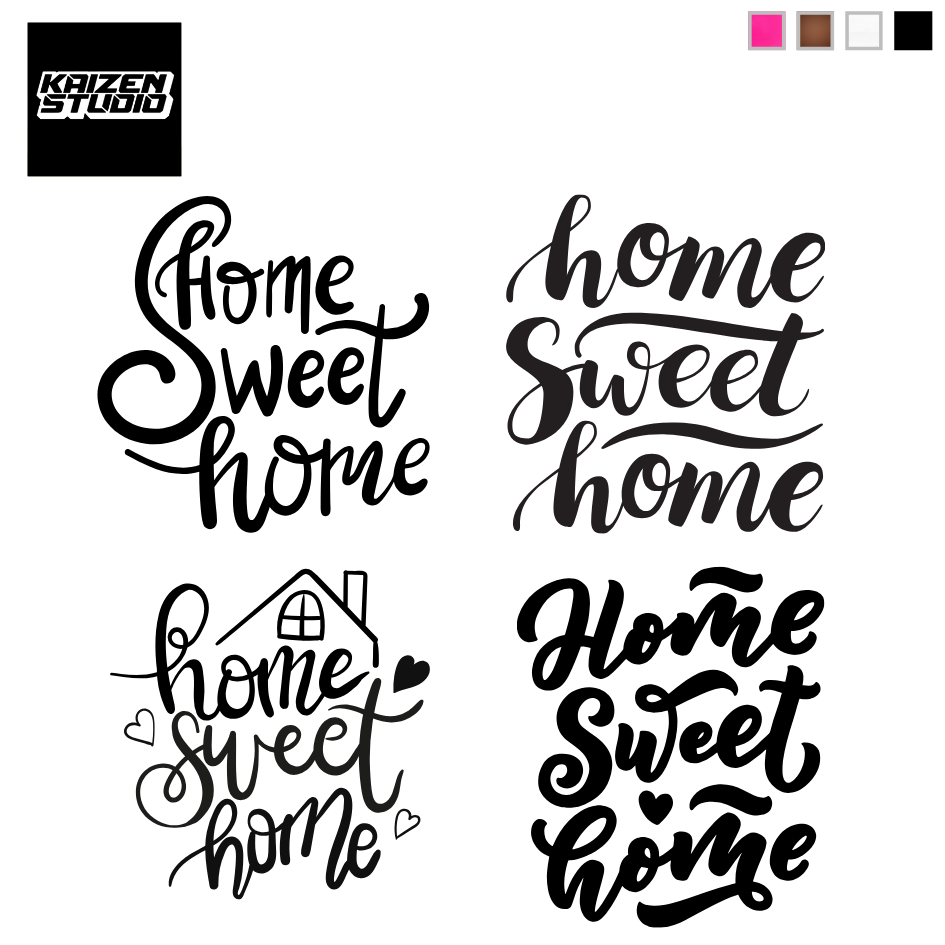 KAIZEN STUDIO Home Sweet Home Sticker Decor Pintu Dinding Wall Vinyl ...