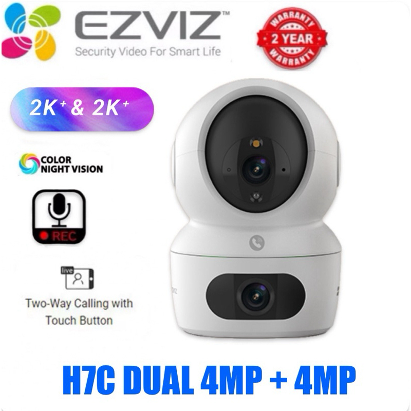 Ezviz H7C Dual Lens (4MP + 4MP) Pan/Tilt Two Way Talk Color Night Vision WiFi Indoor Security ...