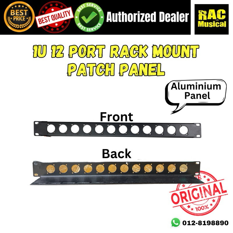 [PROFESSIONAL] 1U Rack Patch Panel 12 Way Port 1U 2U 24Way XLR USB ...
