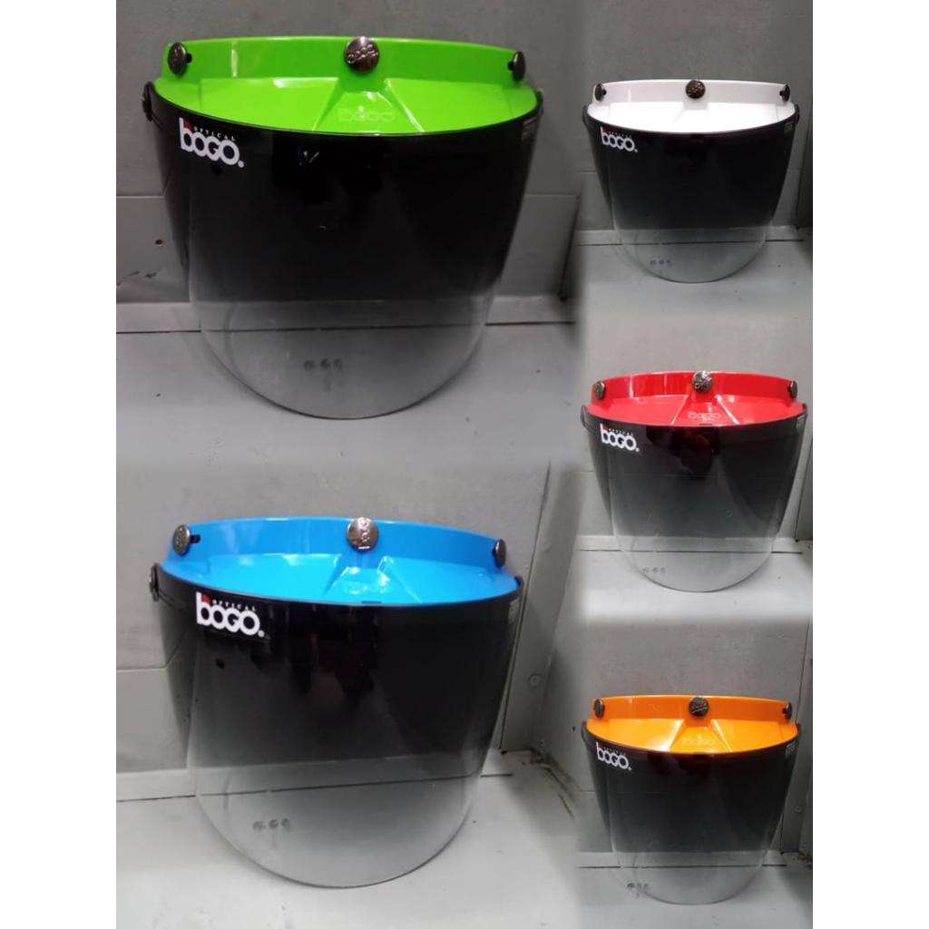 Bogo Visor 2 Tone Clear Smoke Tinted Dark Grey Cap Colour Helmet Kura ...