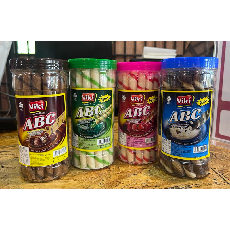 VIKI ABC Wafer Stick 220g - Chocolate/Strawberry/Pandan/ Vanilla ...
