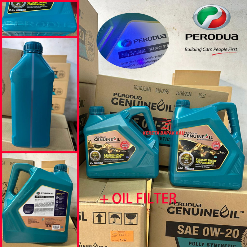 ORIGINAL PERODUA FULLY SAE ENGINE OIL 0w20 3.5L/3.0L Axia/Bezza/MyviG3 ...