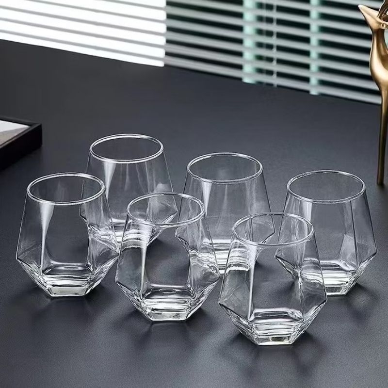 Drinking Glass Mug Set/Set Cawan Kaca 6pcs Set 310ml | Shopee Malaysia
