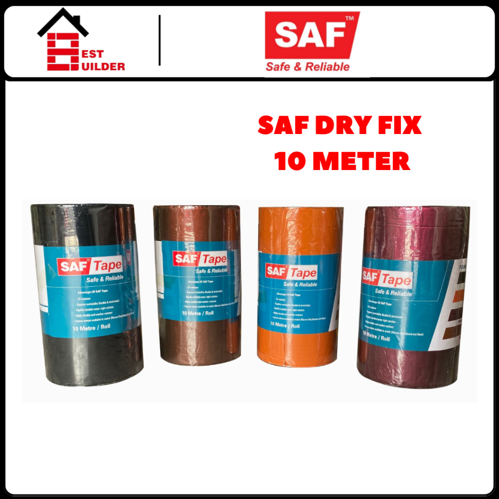SAF Dry Fix Tape 10 Metre Roll Roof Tape Roof Tile Tape Tape Atap Tape ...