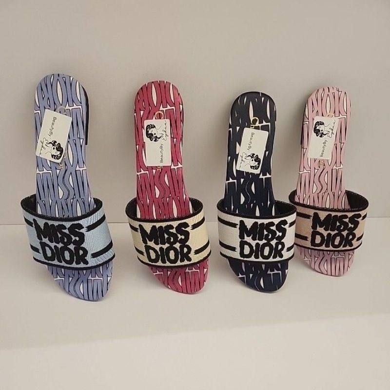 MISS DIOR FLAT SANDAL CORAK 4 COLOURS SIZE | Shopee Malaysia