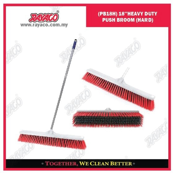 RAYACO PB18H 18" Heavy Duty Hard Nylon Push Broom Head / Penyapu Keras ...