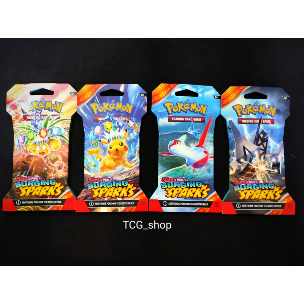 Pokemon TCG Surging Sparks Sleeved Booster Pack Set of 4 -(SV08) [READY ...