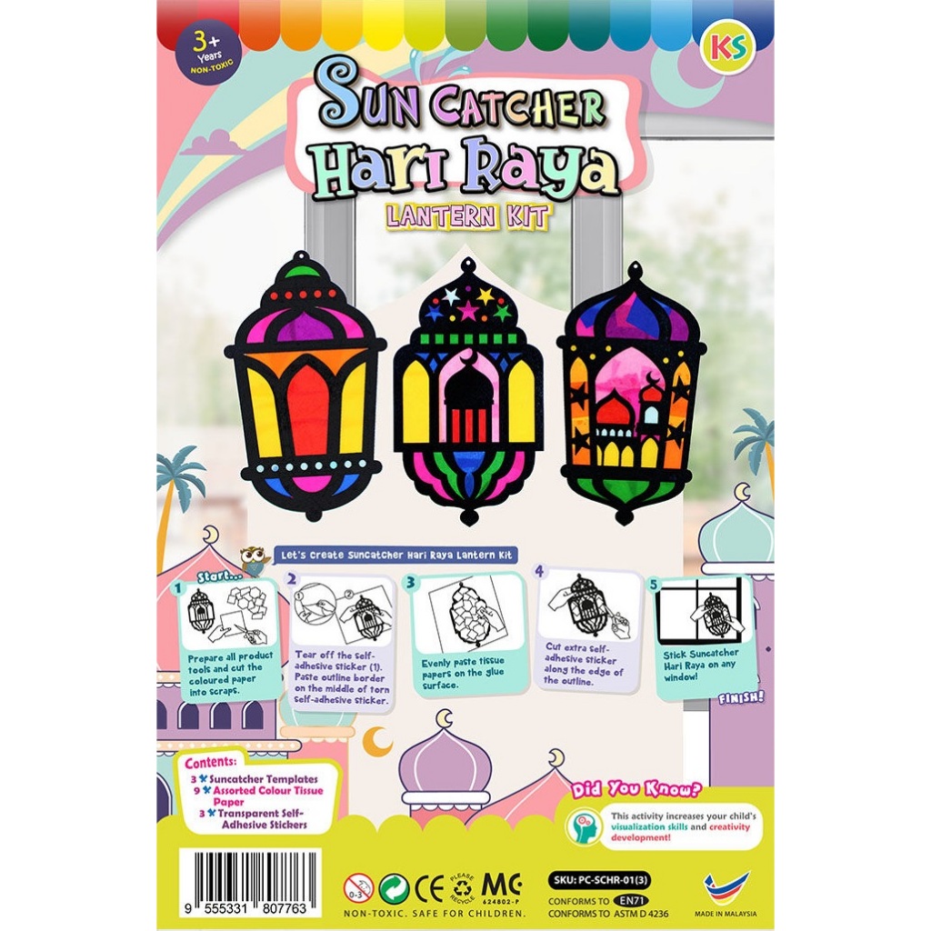 Art & Craft Suncatcher Hari Raya Lantern Kit Deco Raya Aidilfitri DIY ...