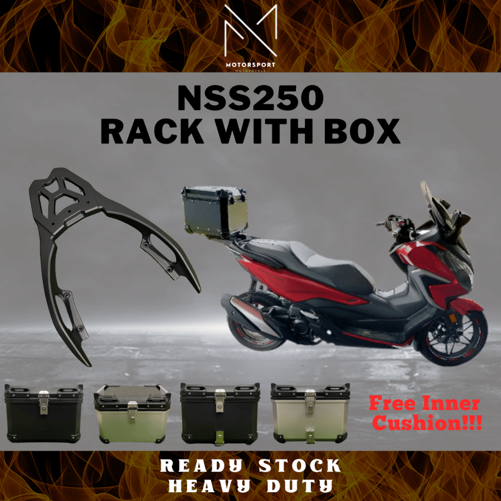 Honda NSS250 Rear Rack 45 47 Liter Dual Lock Top Box Rack Motorsikal ...