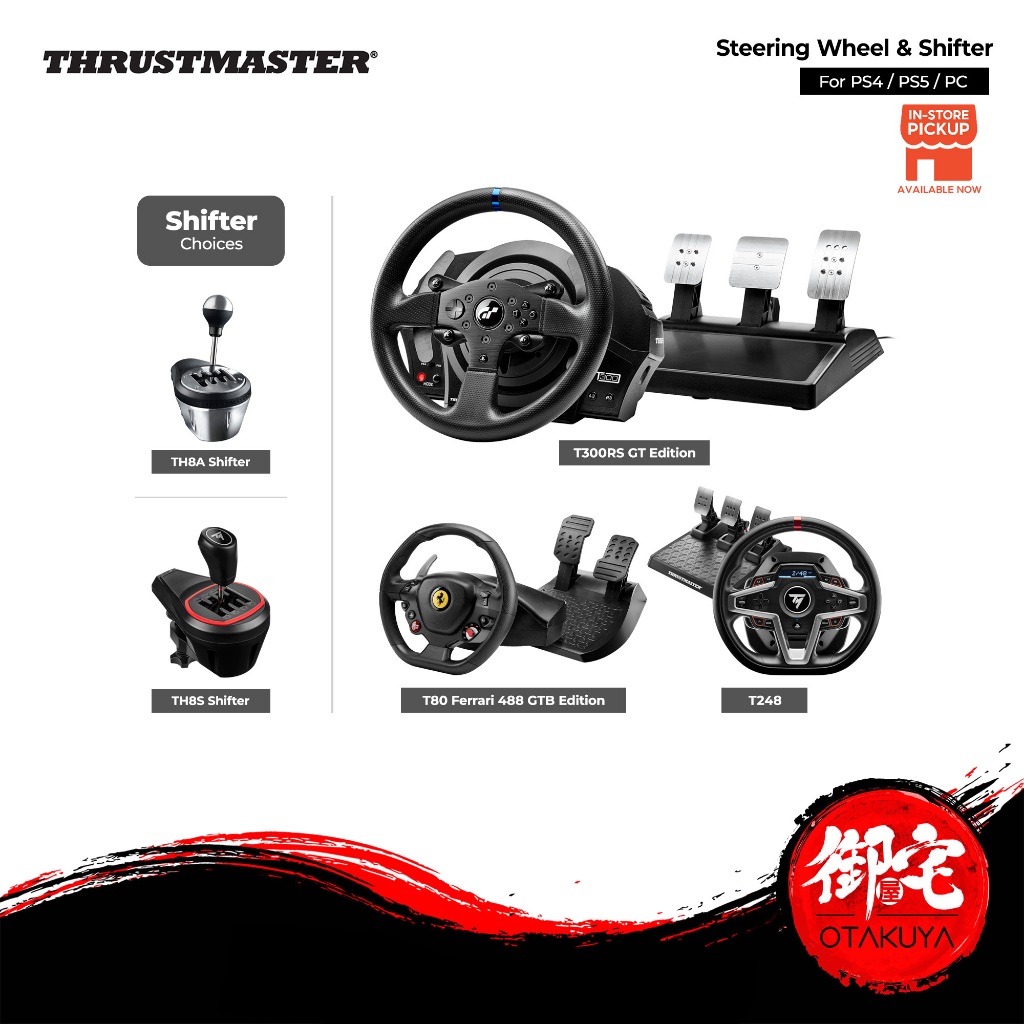 THRUSTMASTER Steering Wheel T128/T248/T300 RS GT/ TH8A and TH8S FOR PS4 / PS5 / PC | Shopee Malaysia