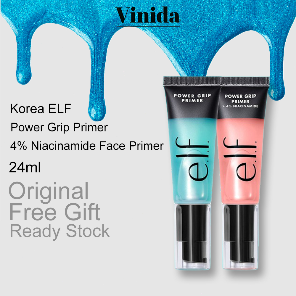 ELF Power Grip Primer 24ml + 4% Niacinamide, Gel-Based & Hydrating Face ...