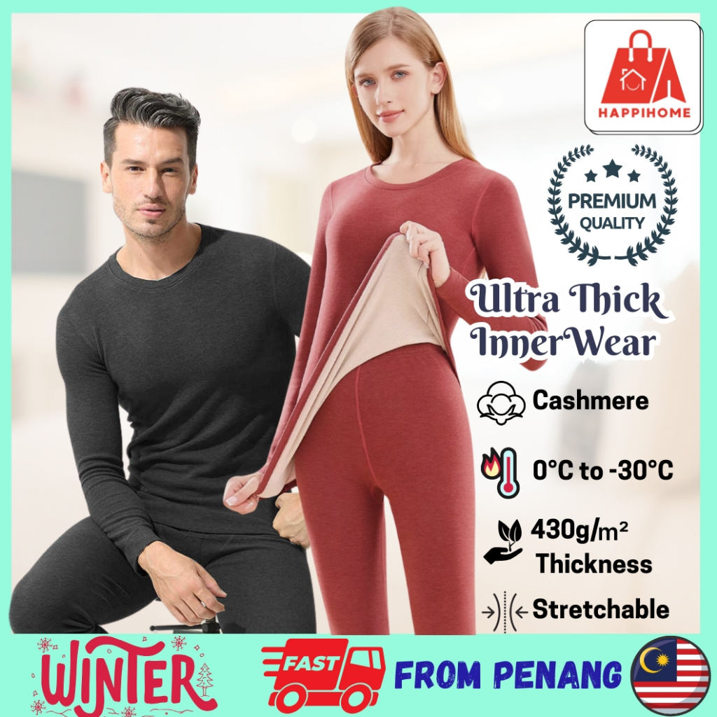 Cashmere Ultra Warm Heattech Winter Thermal Wool Underwear Women Men Long Johns Wool Thick Inner ...