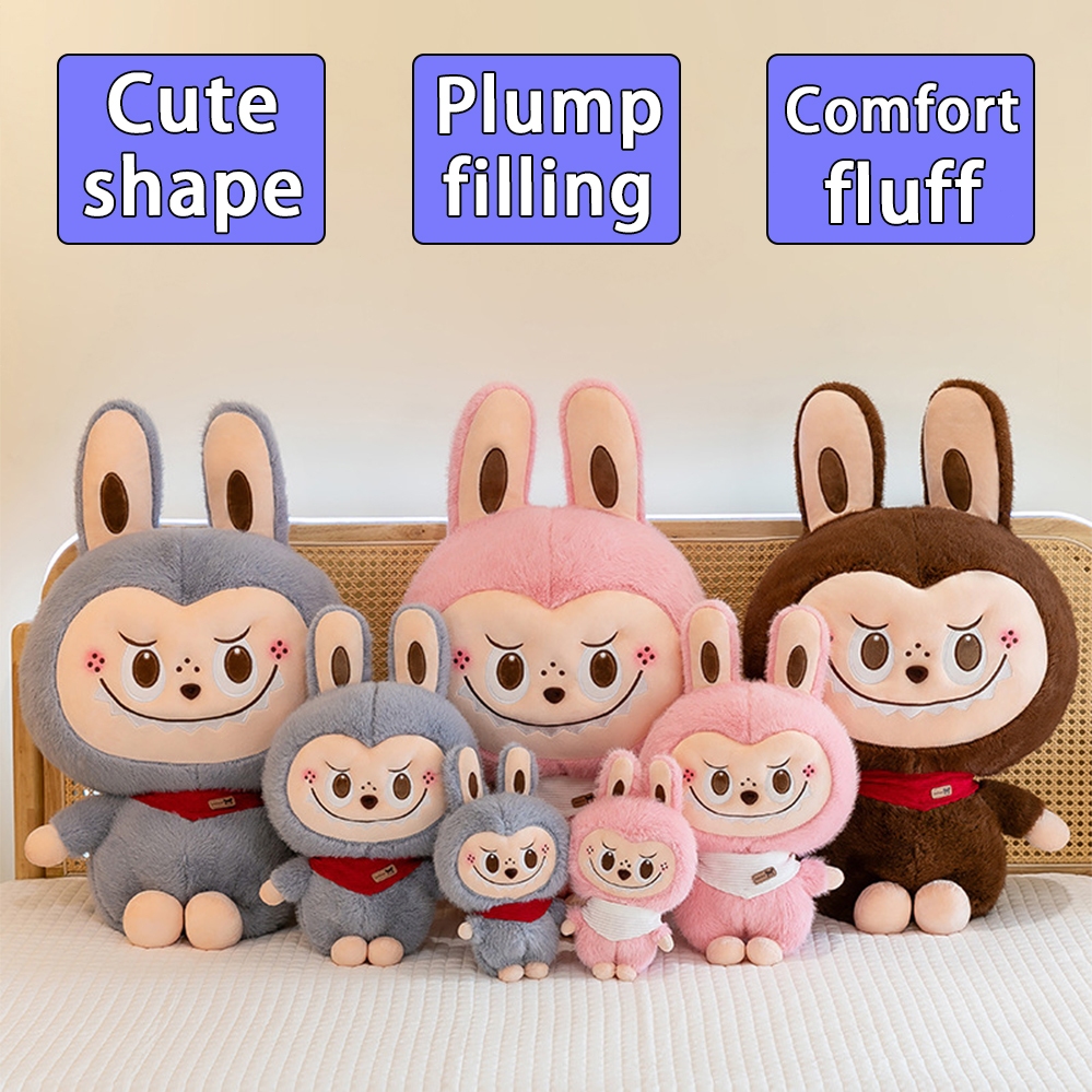 LABUBU Soft Doll Big Cartoon Complete Plush Skin Bear Trendy Stuffed ...
