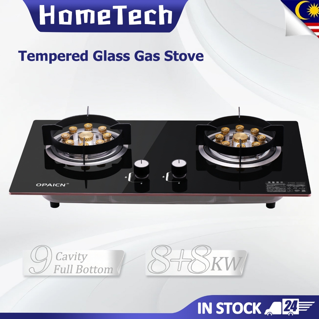 🔥5-year warranty🔥Tempered Glass Gas Stove Double Burner Gas Stove Build ...