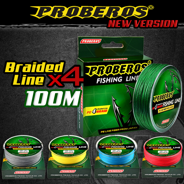 PROBEROS Braided Line 100M X4 Fishing Line PE4 Tali Pancing 4 Sulam ...
