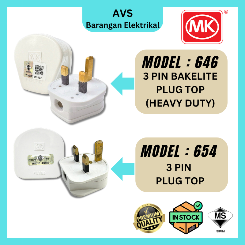 MK 646 654 13A PLUG TOP PLUG SOCKET PLUG 3 PIN SOCKET SOKET PLUG HEAVY ...
