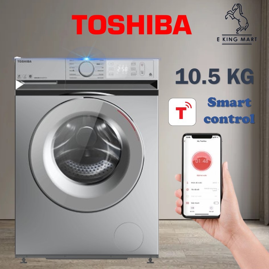 Toshiba 10.5KG Origin Inverter Front Load Washing Machine TW-BL115A2M(SS) Steam Wash Smart ...