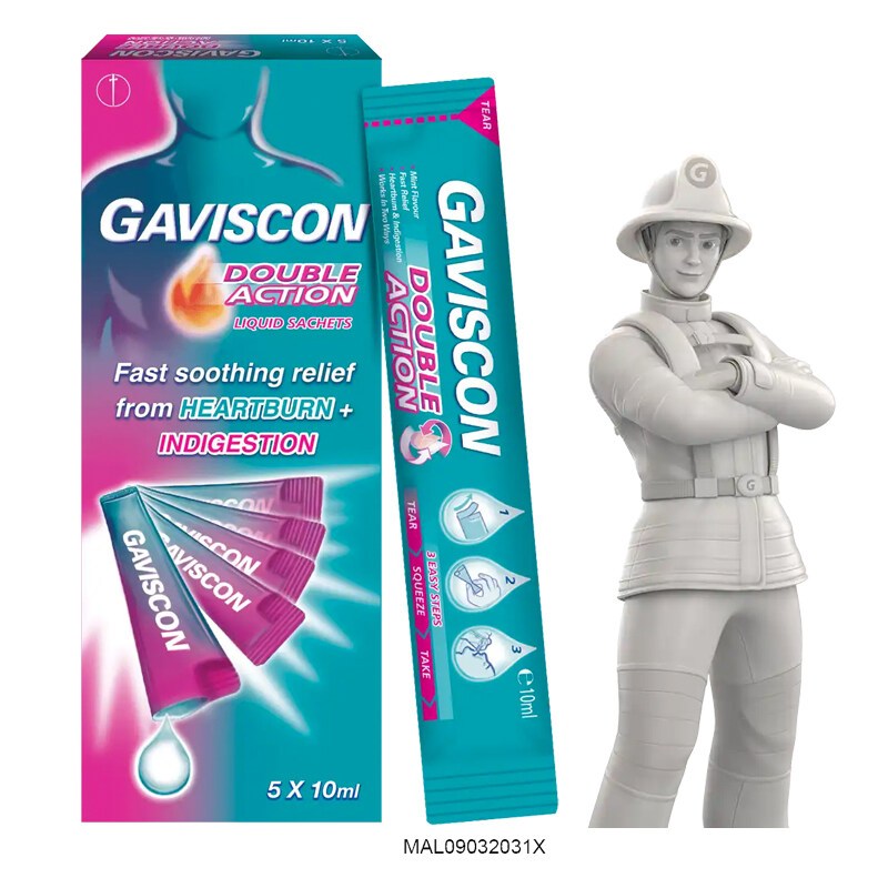 Gaviscon Liquid Sachets / Papermint flavour & Double action / 5x10ml ...