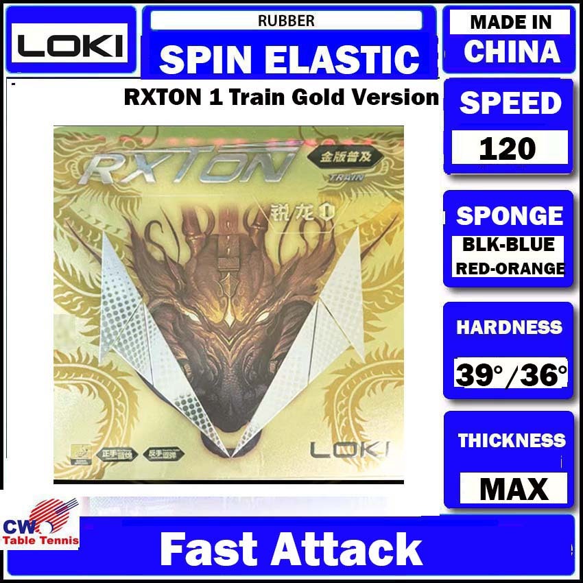 LOKI RXTON 1 Train Gold Version Table Tennis Rubber Fast Attack Ping ...