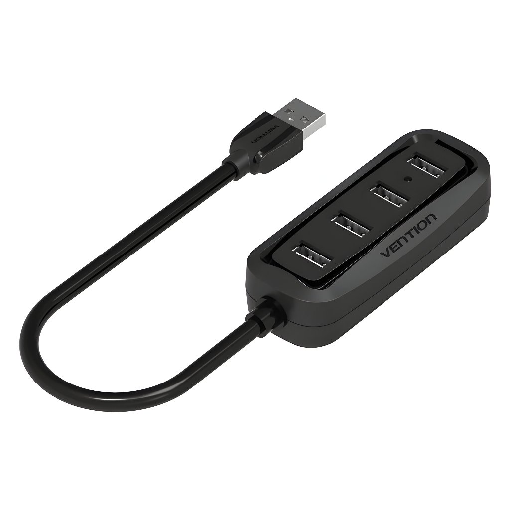 Vention 4 Ports USB 2.0 HUB Black 4 in 1 USB Hub | Shopee Malaysia