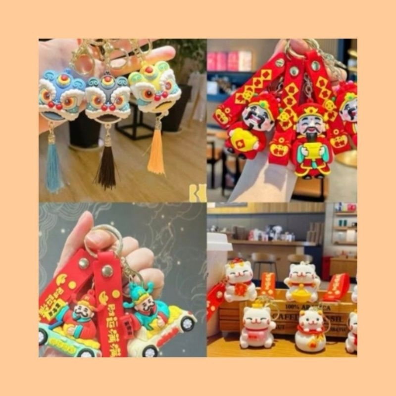 [Ready Stock] TECH99 CNY New Year Lion Dance Head Keychain Chinese Wind ...
